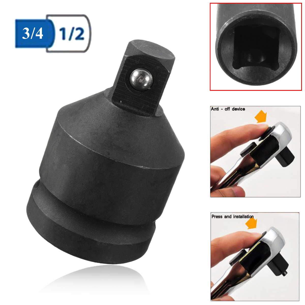 1pcs 3 4 To 1 2 Inch Drive Socket Adapter Reducer Air Impact Heavy Duty 1pcs-3-4-to-1-2-inch-drive-socket-adapter-reducer-air-impact-heavy-duty