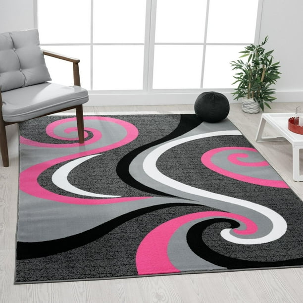 Luxe Weavers Pink Swirls Modern Abstract Area Rug 8x10 - Walmart.com