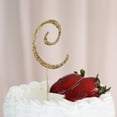 BalsaCircle Letter C Cake Topper 2.5" Gold Rhinestone Personalized ...