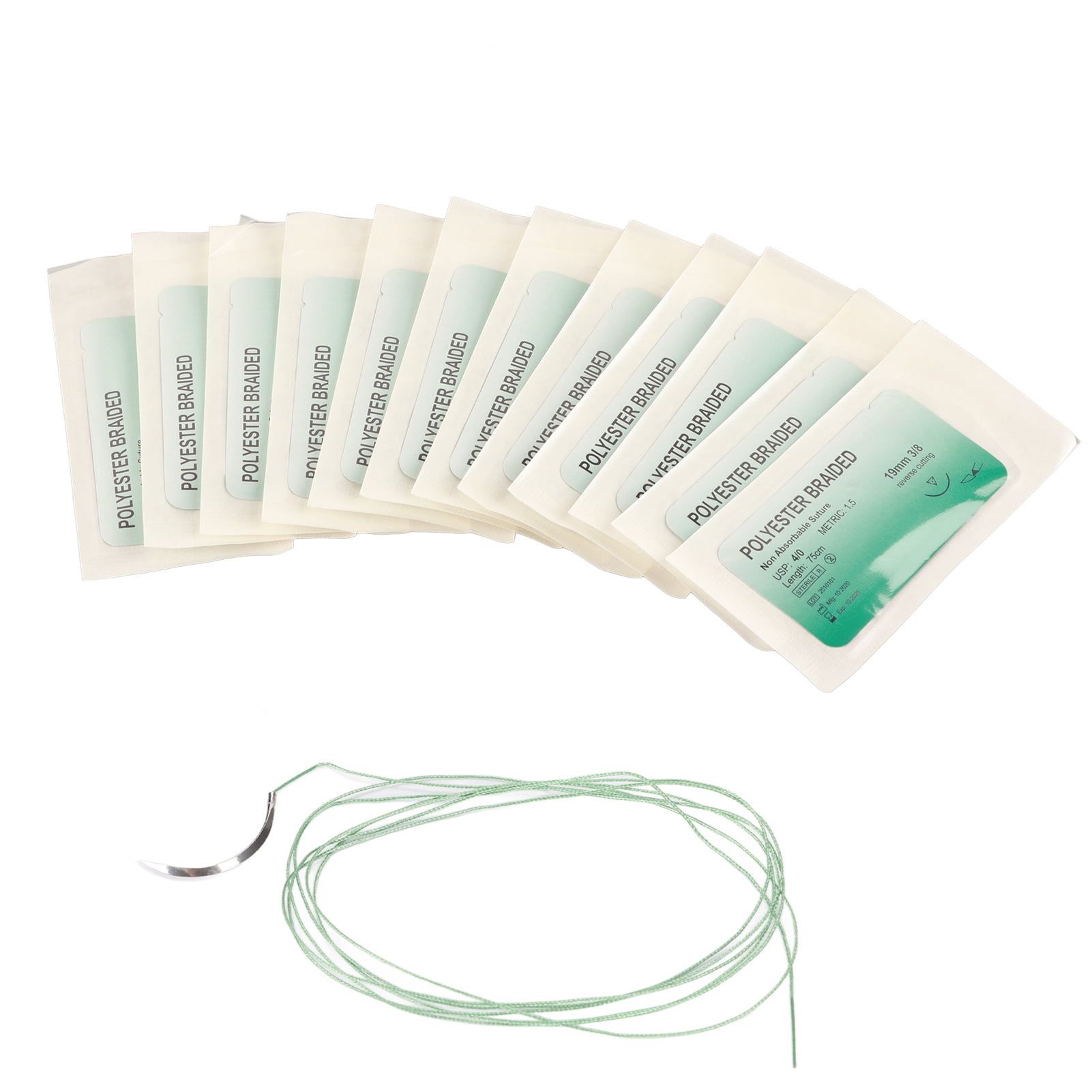 Paquete de 12 hilos de práctica de sutura, hilo de sutura de poliéster ...