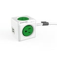 Allocacoc PowerCube Extended USB, Surge Protector, Green, 4 sockets ...