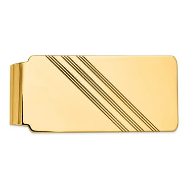 Primal Gold 14 Karat Yellow Gold Men's Grooved Money Clip - Walmart.com