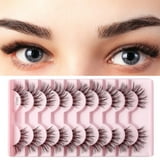 huanledash 10 Pairs Half Fake Lashes Natural Curl Wispy Thick 3D Effect ...