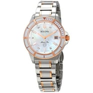 Bulova Women's Diamonds White Mother of Pearl Stainless Steel Analog ...