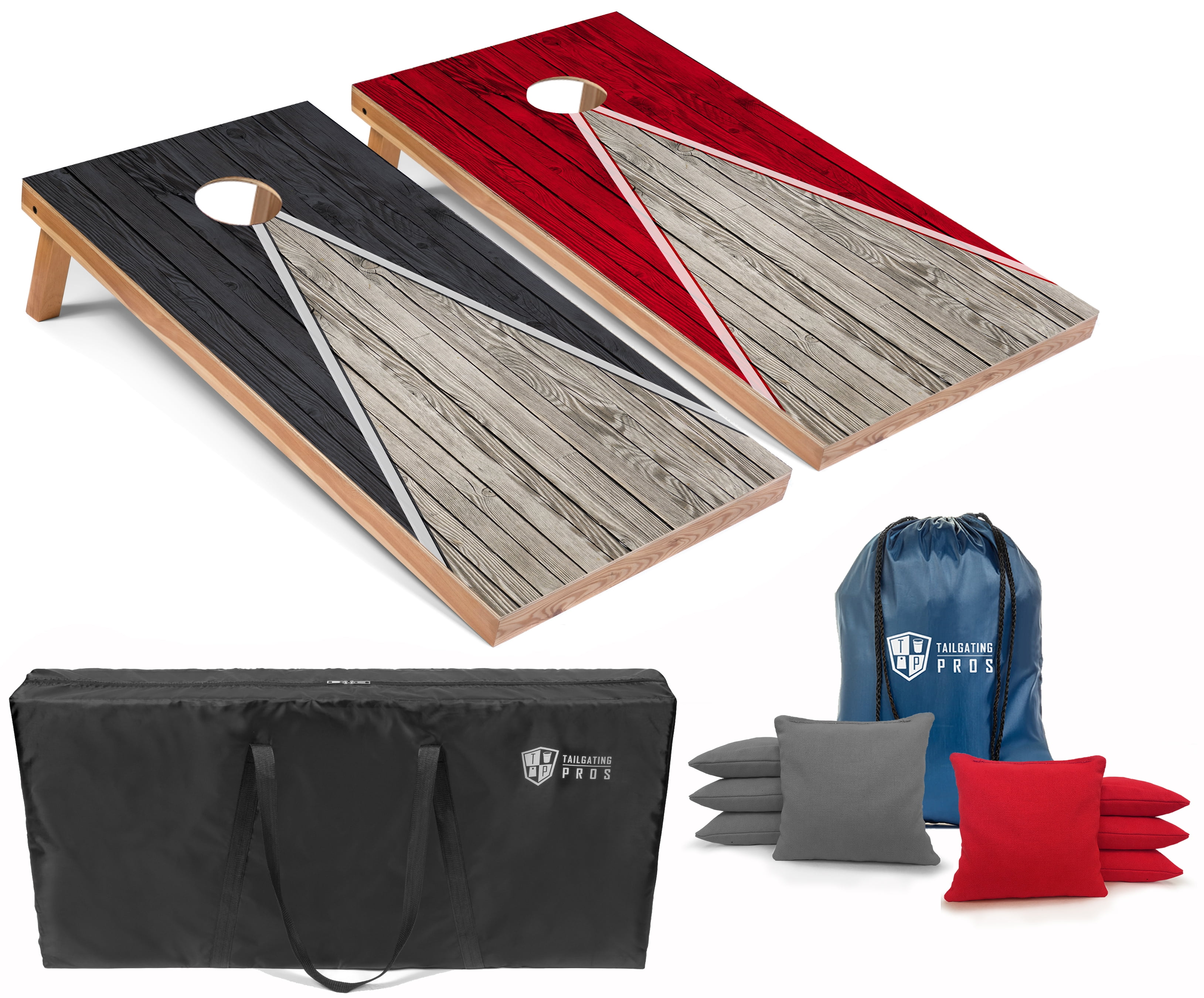 Tailgating Pros Pyramid Cornhole Board Set w/ Bean Bags and Carrying ...