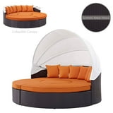 Lounge Daybed Sofa Bed, Orange, Rattan, Wicker, Outdoor Patio Balcony ...