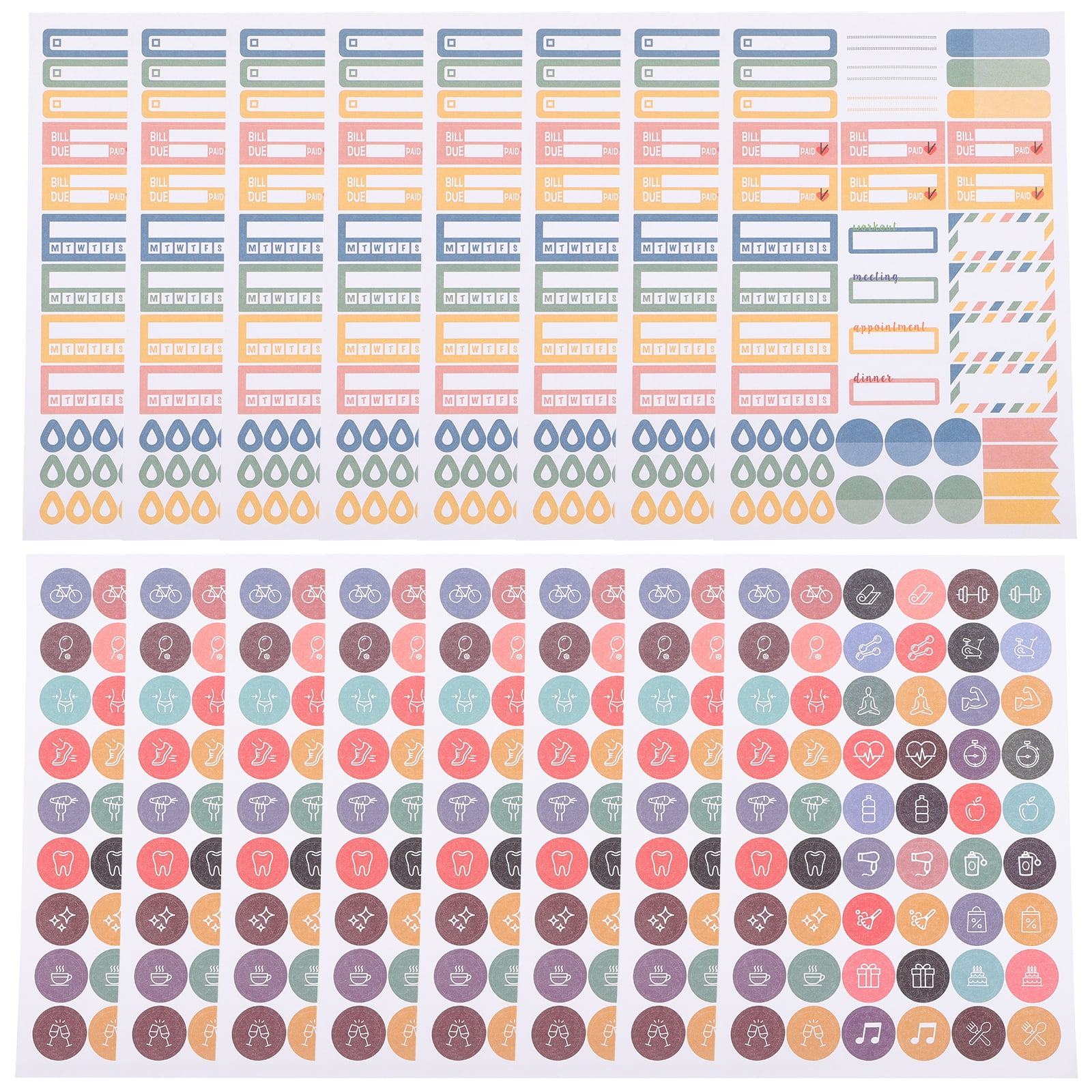 Click here for Operageca 16 Sheets Adhesive Planner Stickers Fitn... prices