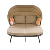 Outdoor Patio Daybed with Retractable Canopy, Rattan PE Wicker Back ...