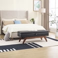 Cozy Bed Stool With Wool Fabric And Solid Wood Soft Velvet End Hidden ...