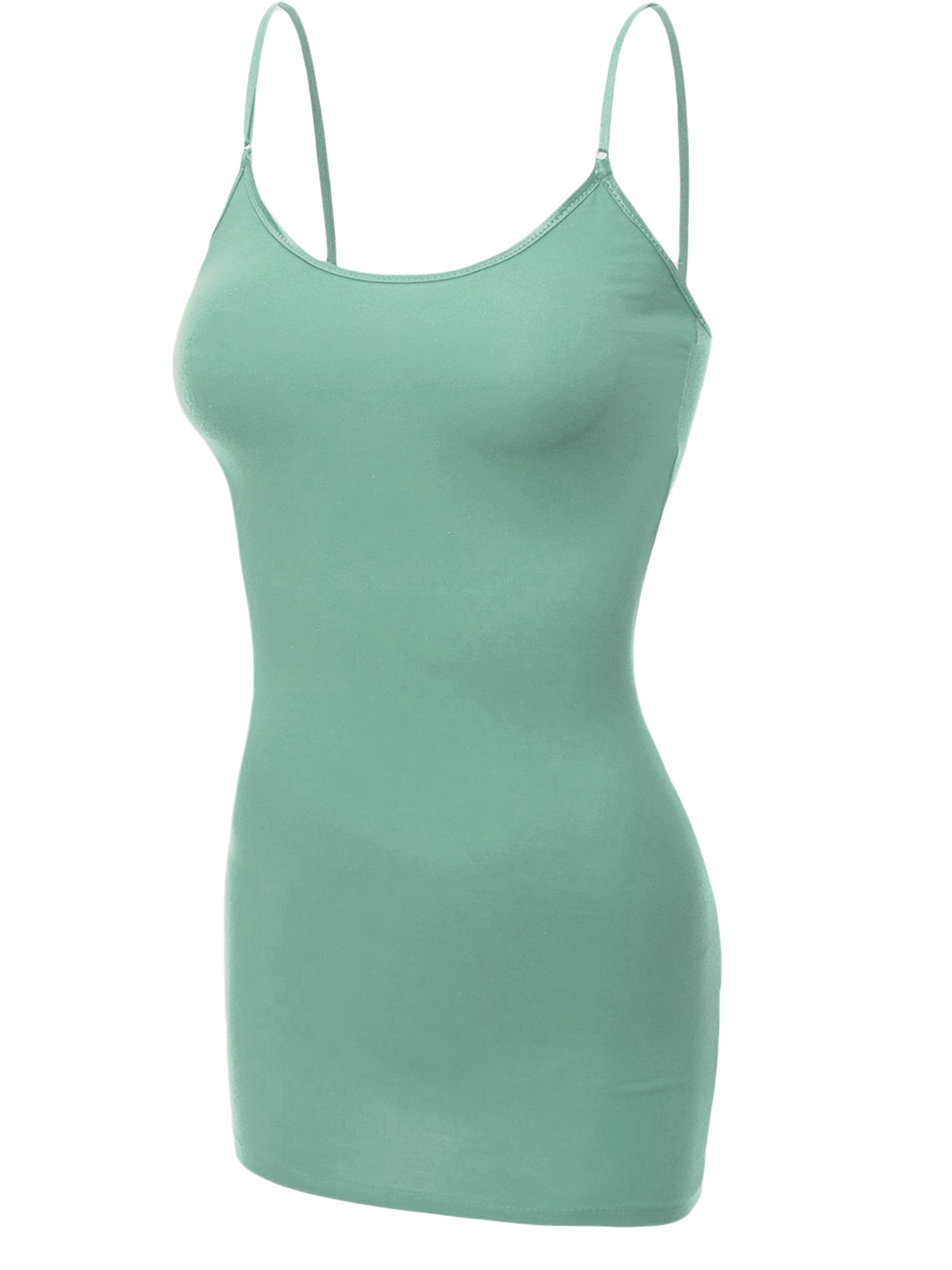 Emmalise Women's Basic Casual Long Camisole Cami Top Regular and Plus ...