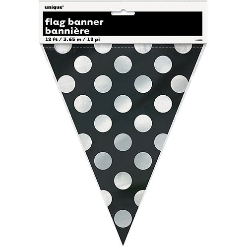 Black Polka Dot Flag Banner, 12' - Walmart.com