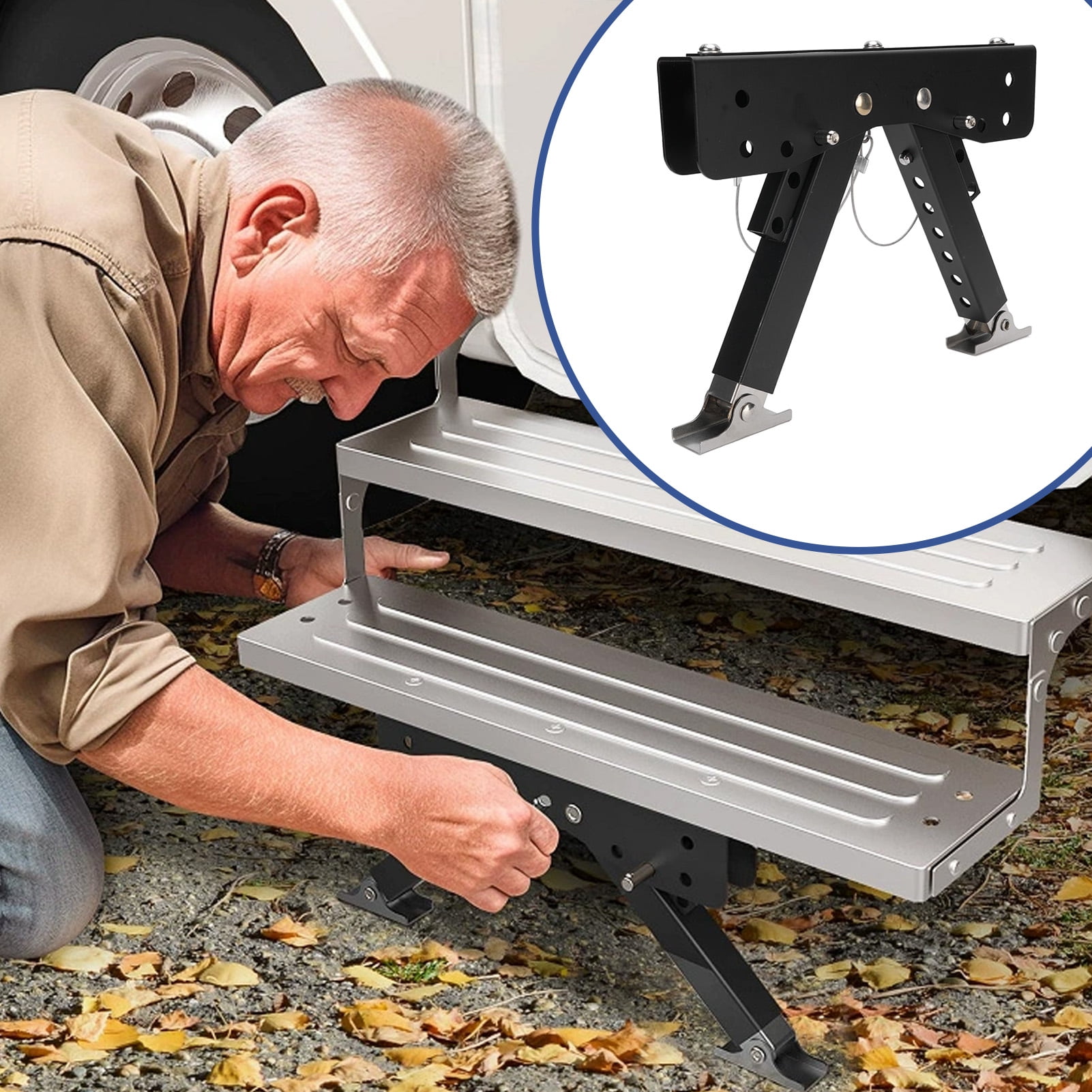 Stair Stabilizer Kit, Metal RV Step Stabilizer Kit for Travel Trailer ...