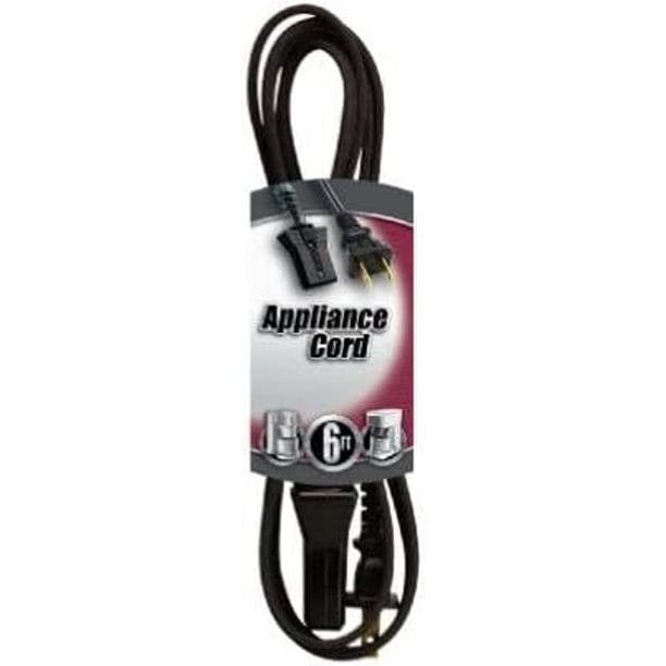 Coleman Cable 9316 HPN Small Appliance Cord, Black, 6-Feet - Walmart.ca