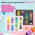 Ohuhu Acrylic Paint Markers, 36 Colors, Fine & Dot Tips, Cotton-Core ...