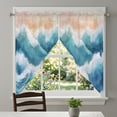 Abstract Waves Sheer Curtains Swag Valances for Windows Gradient Spray ...