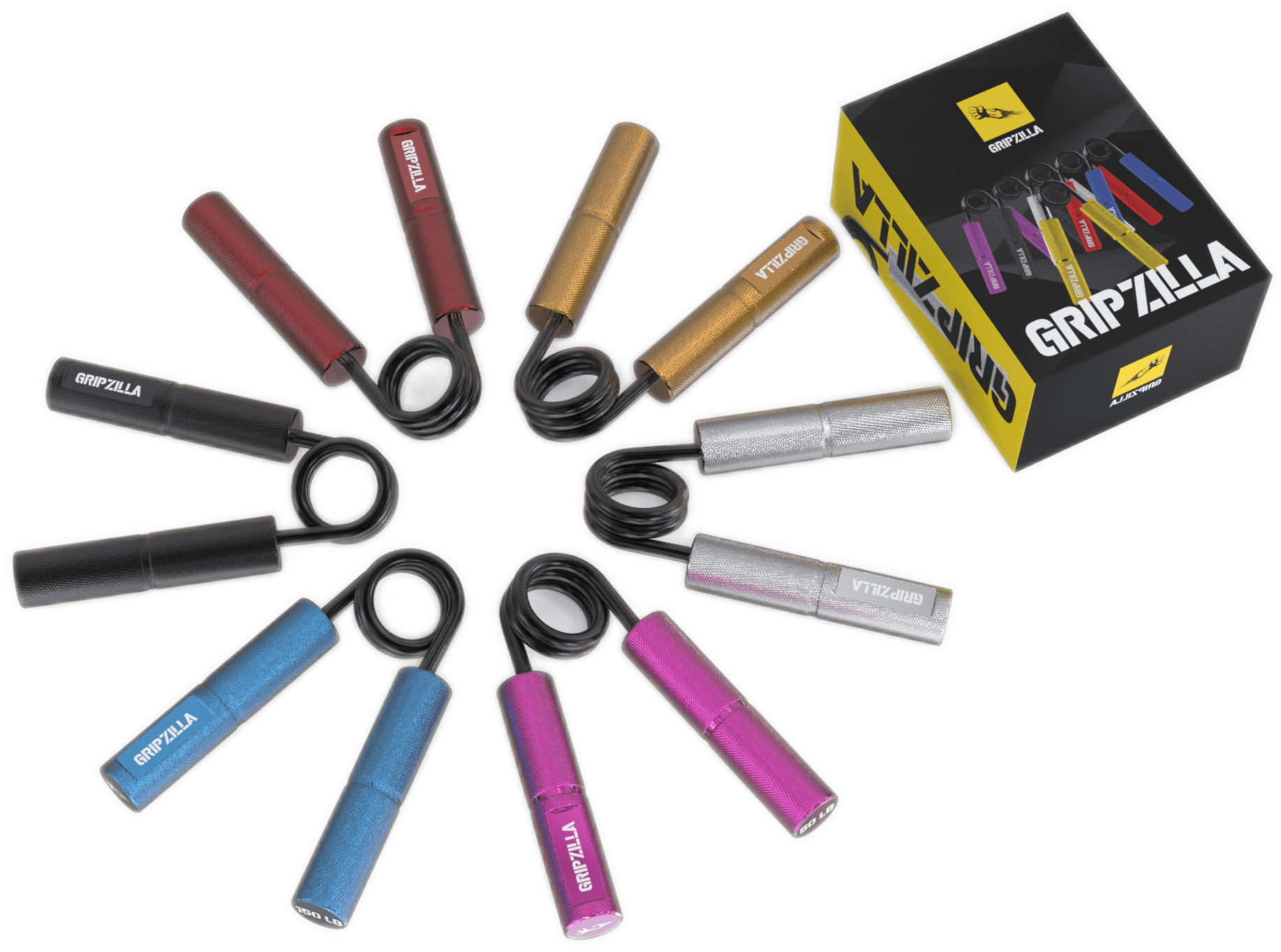 Gripzilla ULTIMATUM Hand Grip Strengthener Workout Kit, 50-300LB 6pc ...