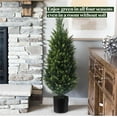 Linbonio Artificial Cedar Trees, UV-Protected 3 Ft Faux Topiary, 2-Pack ...
