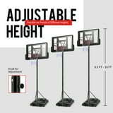 Costway Height Adjustable Portable Basketball Hoop System Shatterproof ...