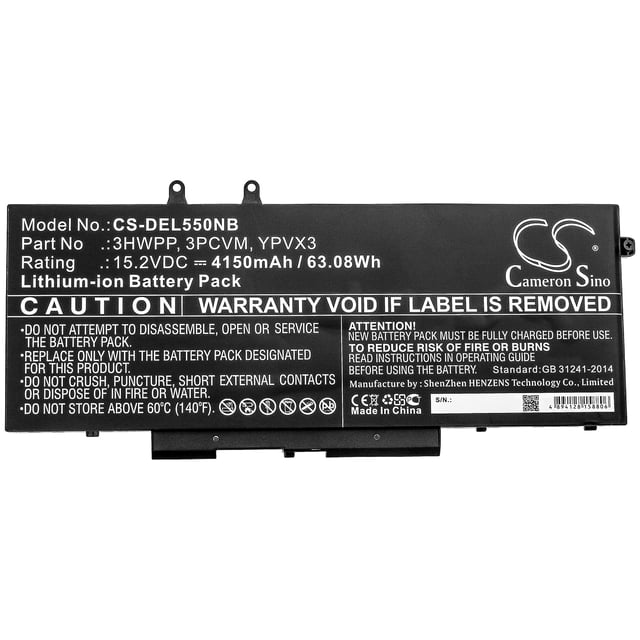 4150mAh YPVX3 3HWPP 3PCVM Battery for DELL Latitude 14 5410 45VNN ...