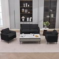 Dtwnek Upholstered Sofa Couch with Metal Frame, Faux Leather Loveseat ...