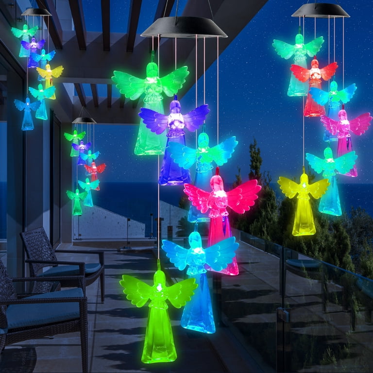 Angel Wind Chimes For Outside Solar-Powered Angel Wind Chimes - Perfect ...