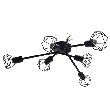 Ceiling Lamp Base, Wrought Iron 6 Head Design Low Light Decay Lamp ...
