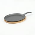 HAWOK Cast Iron Fajita Plate Sizzler Pan Set with Bamboo Tray and ...
