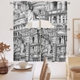 Black Abstract Art Swag Curtains Valance and Tier Set, Classical World ...