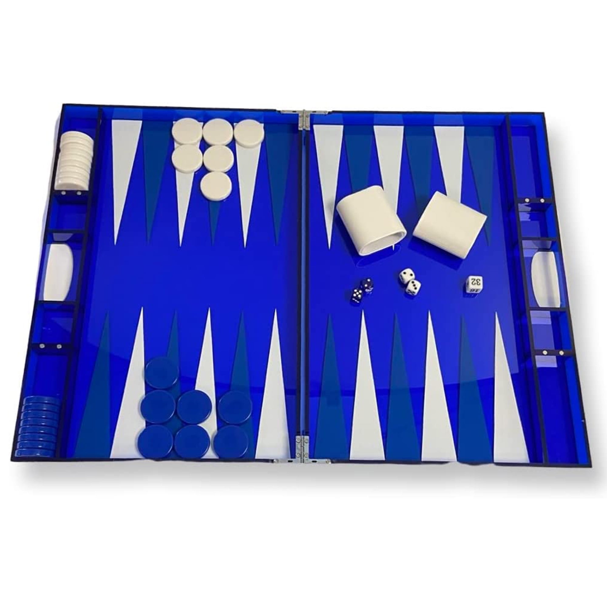 Rolling 66 Backgammon Board Games Acrylic Set with 18" Board, Clear ...