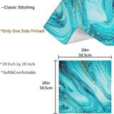 Wellsay 3D Beautiful Turquoise Marble Cloth Napkins, Set of 1 20 x 20 ...