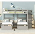 Bellemave Triple Bunk Bed for 3, Wood Full over Twin & Twin Bunk Bed ...