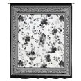 Black Floral Sheer Curtains 45 Inches Long for Bedroom, Retro Flowers ...