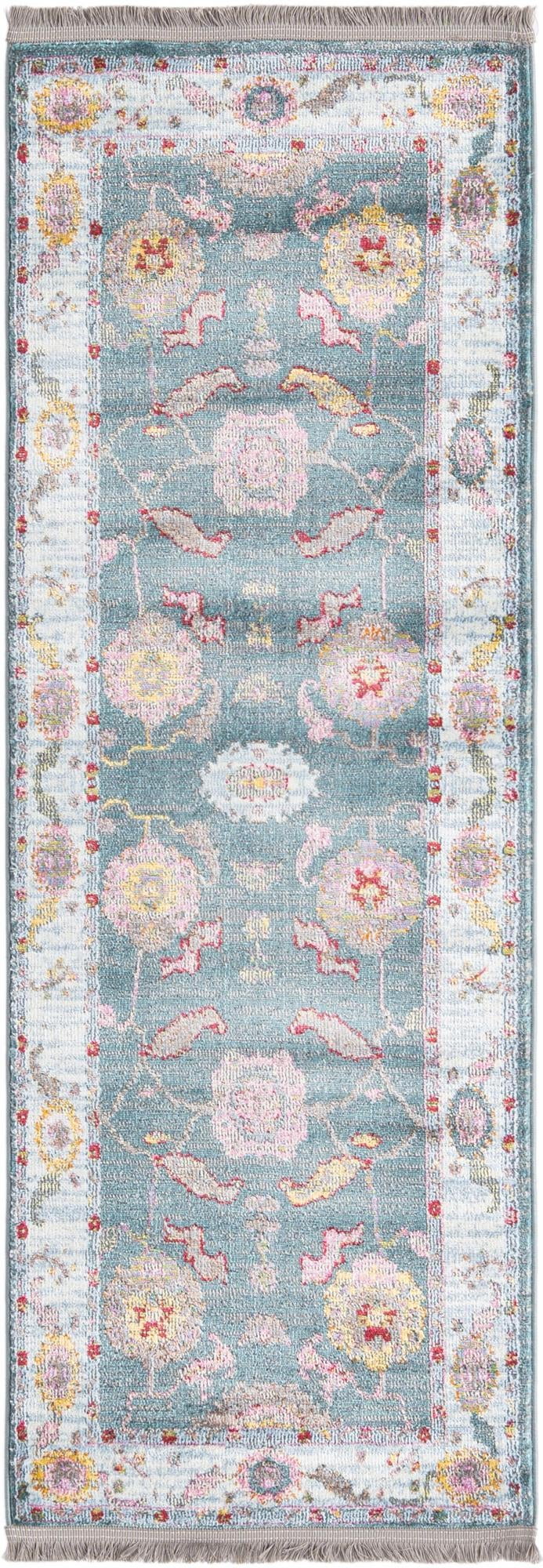 Rugs.com Paragon Collection Rug – 6 Ft Runner Gray Blue Medium-Pile Rug ...