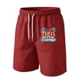 JULMCOMO Father's Day Men's Shorts DAD Letters Drawstring Red White ...