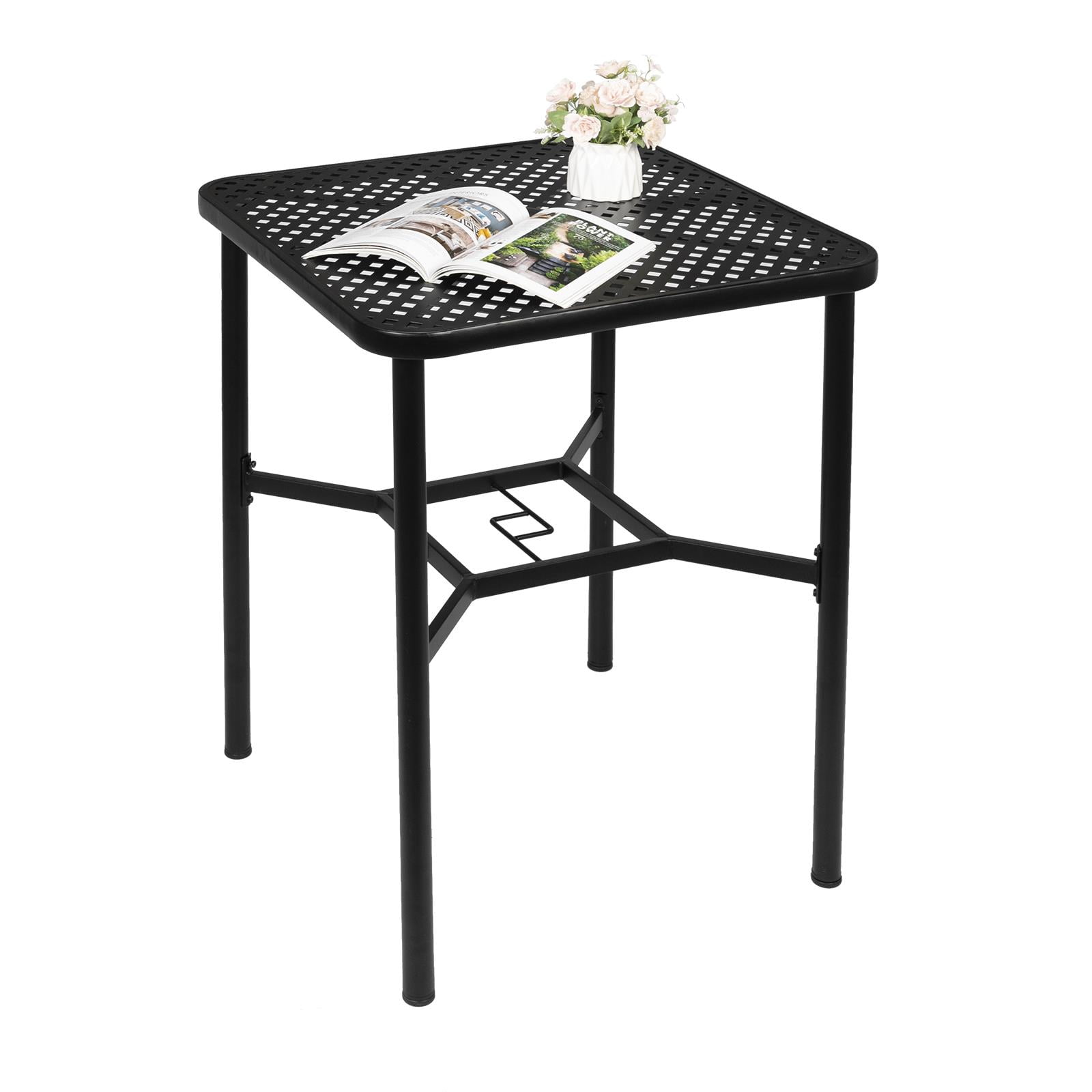 Patio Bar Table With Umbrella Hole Steel Metal Frame Bar Height Bistro Patio Bar Table With Umbrella Hole Steel Metal Frame Bar Height Bistro