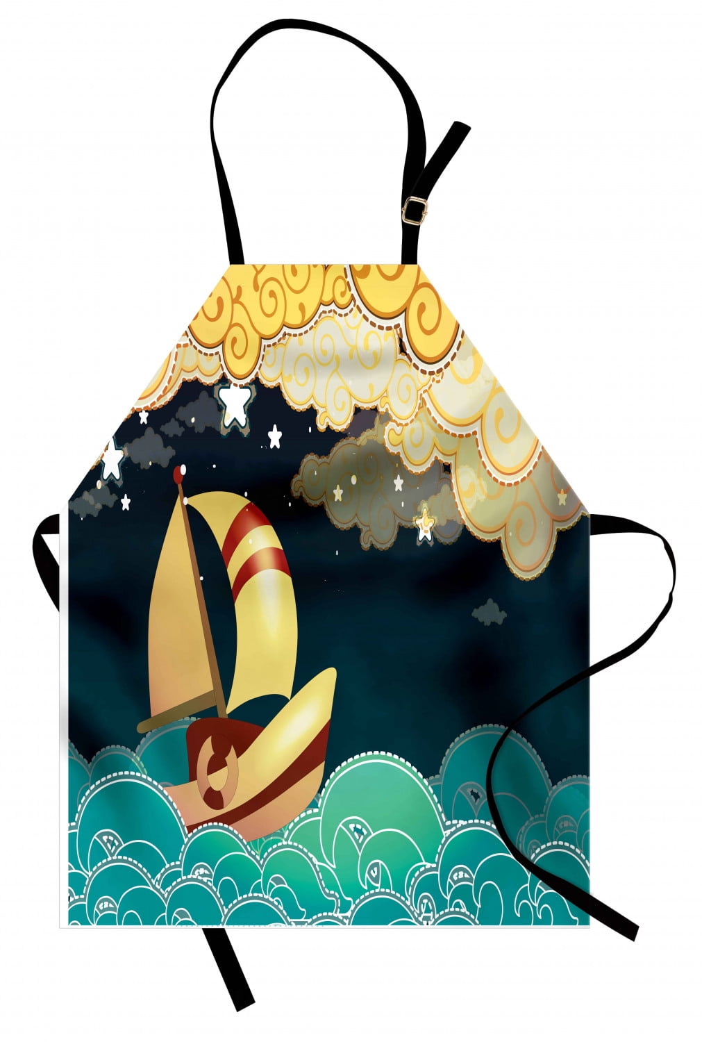 Ship Apron Kids Fairy Tale Fantasy Illustration Magical Night Time ...