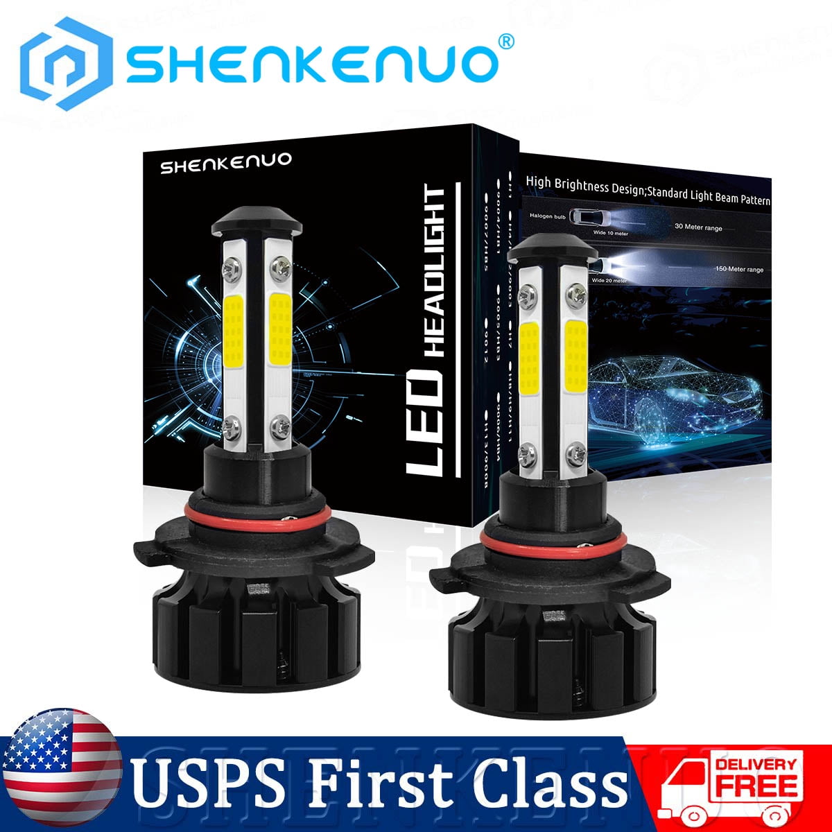 For KIA Sportage 2017-2019 LED Headlight 9005 HB3 White High / Low Beam ...