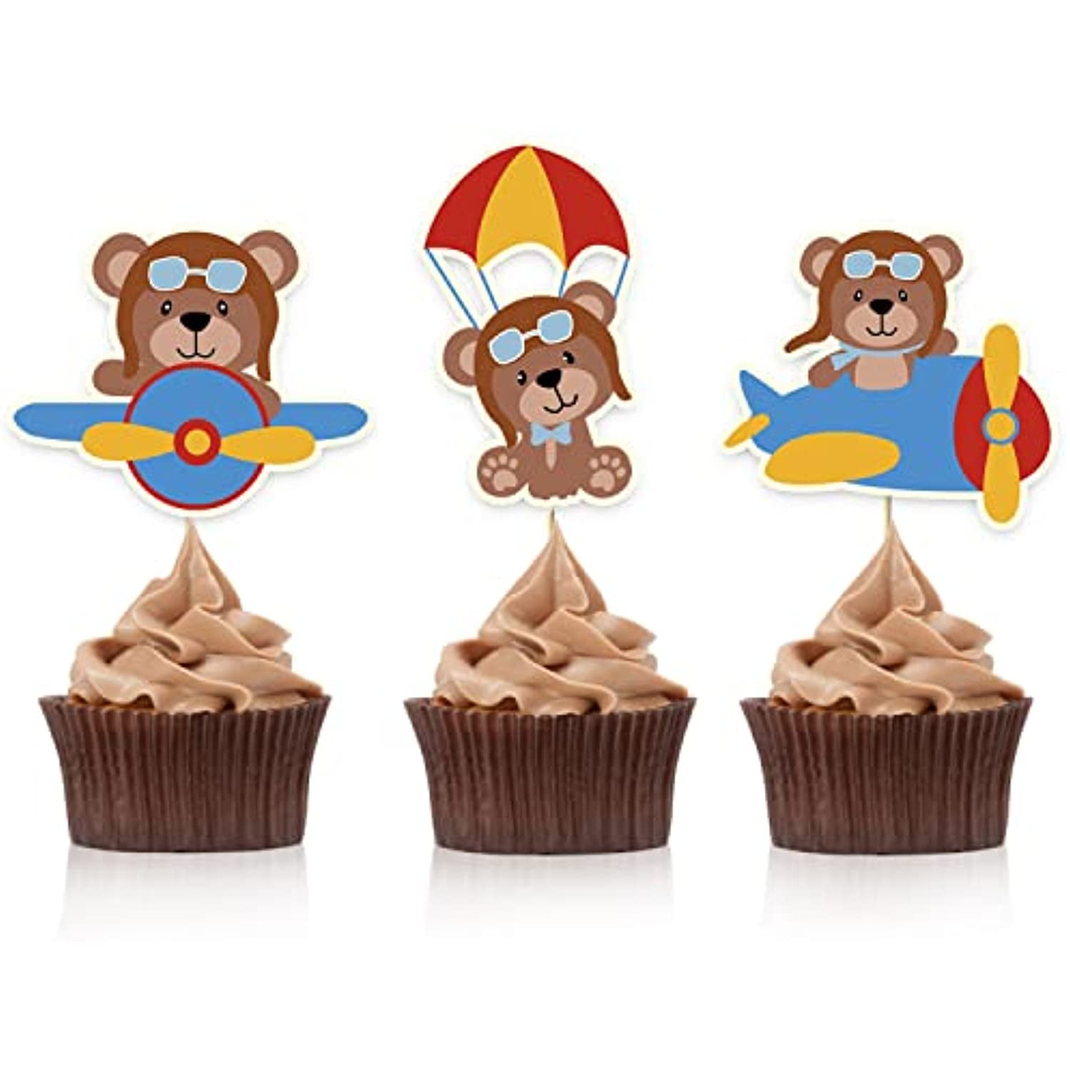 Hot Air Balloon Cake Topper, Hot Air Balloon Bear Cake Topper, Aviator ...