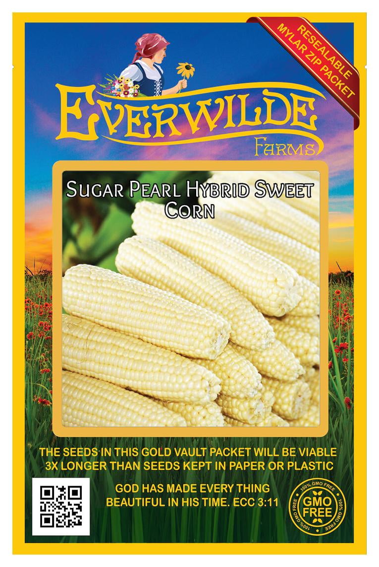 Everwilde Farms - 50 Sugar Pearl F1 Hybrid White Sweet Corn Seeds ...