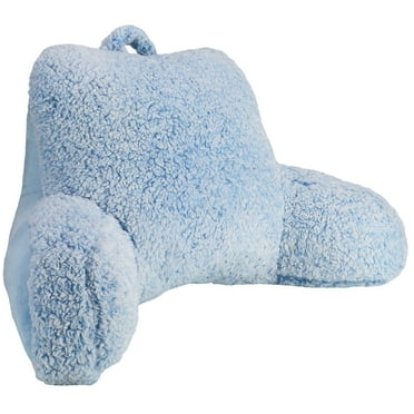 Mainstays Faux Fur Plush Backrest Pillow, Specialty Size, Aqua ...
