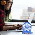 Snowflake Mini Desk Fan USB Rechargeable 3 Speed Quiet Fan Portable Fan ...