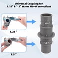 Pool Hose Adapter Connector Coupling 1-1/4" or 1-1/2" for Swimming Pool ...