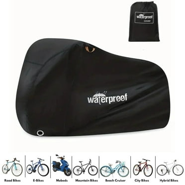 TSV Outdoor Bike Cover, Bicycle Waterproof Cover with Lock Holes, Black ...