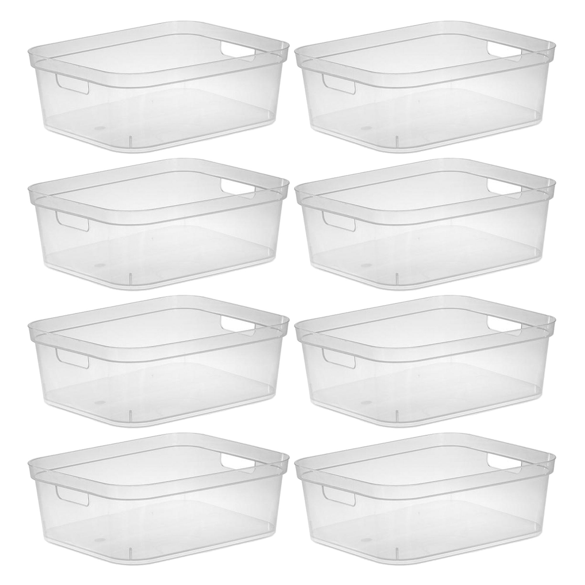 Sterilite 5.25 x 12 x 15 Inch Storage Bin w/ Carry Handles, Clear, 8 Ct ...