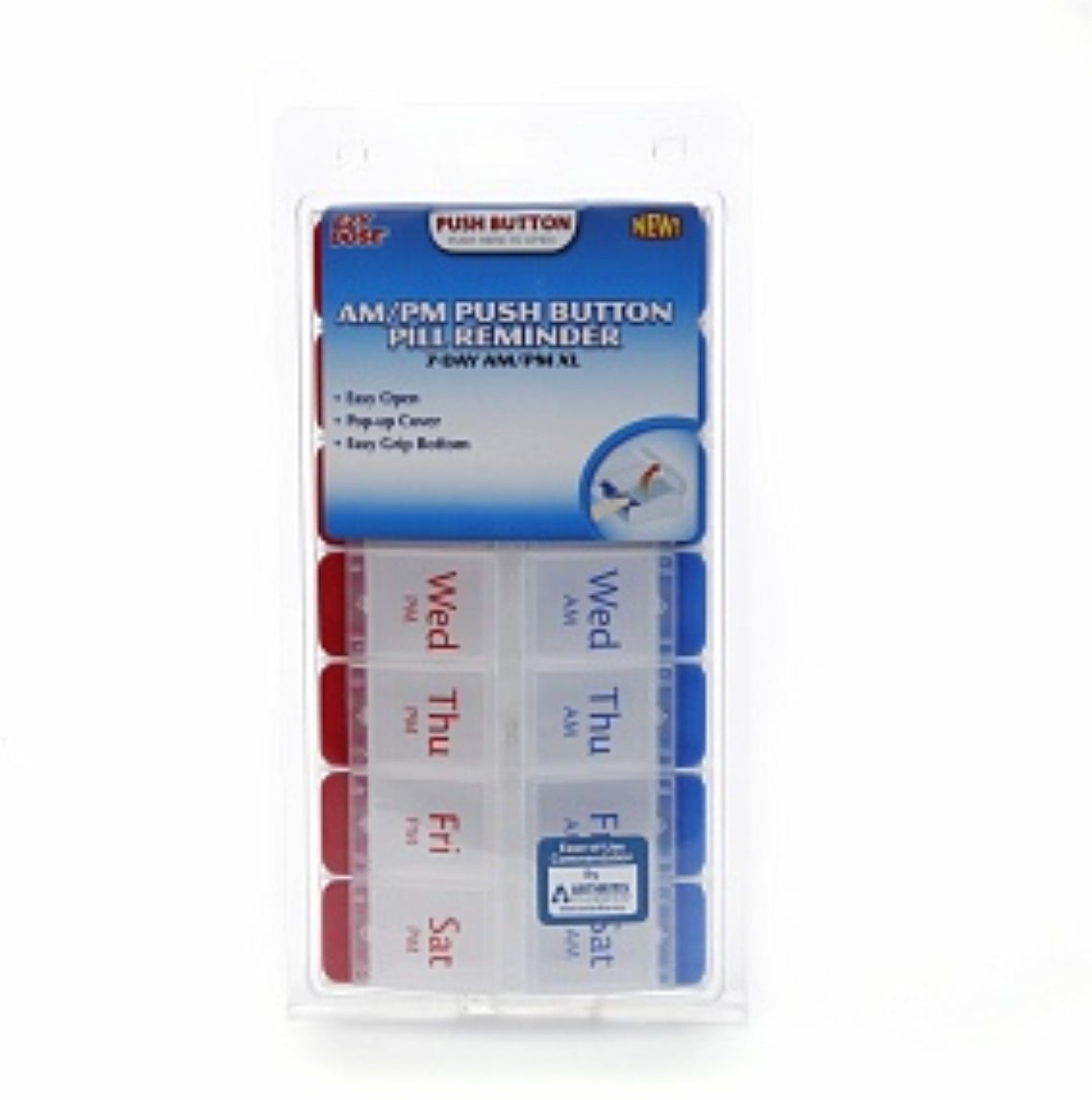 Ezy Dose AM/PM Push Button Pill Reminder 7 Day XL 1 Each (Pack of 3 ...