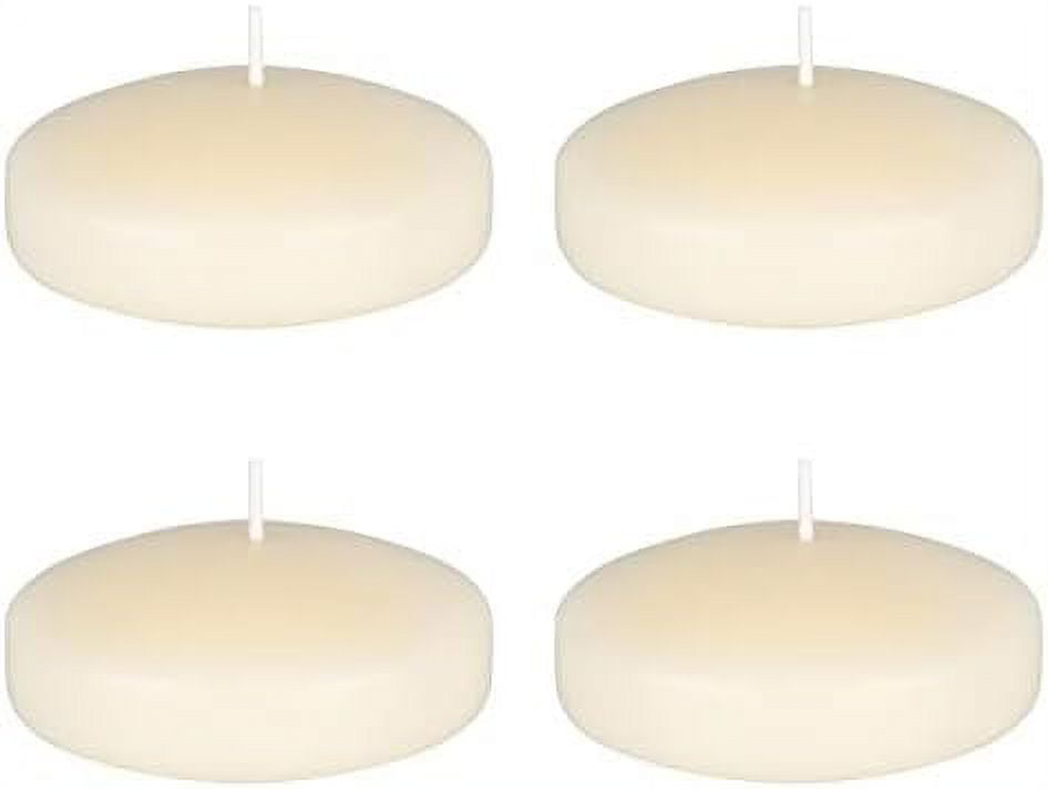 4 Pcs Unscented Ivory Floating Disc Candle, Hand Poured Paraffin Wax ...