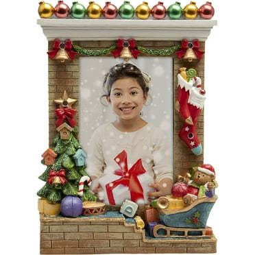 FINE PHOTO GIFTS 4" x 6" Light Up Christmas Resin Picture Frame with ...