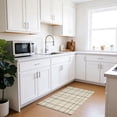 Beige Grid Gingham Door Mat 16x24 Inch Abstract Modern Minimalist Gray ...