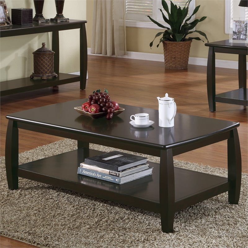 Bowery Hill Casual Coffee Table in Cappuccino - Walmart.com