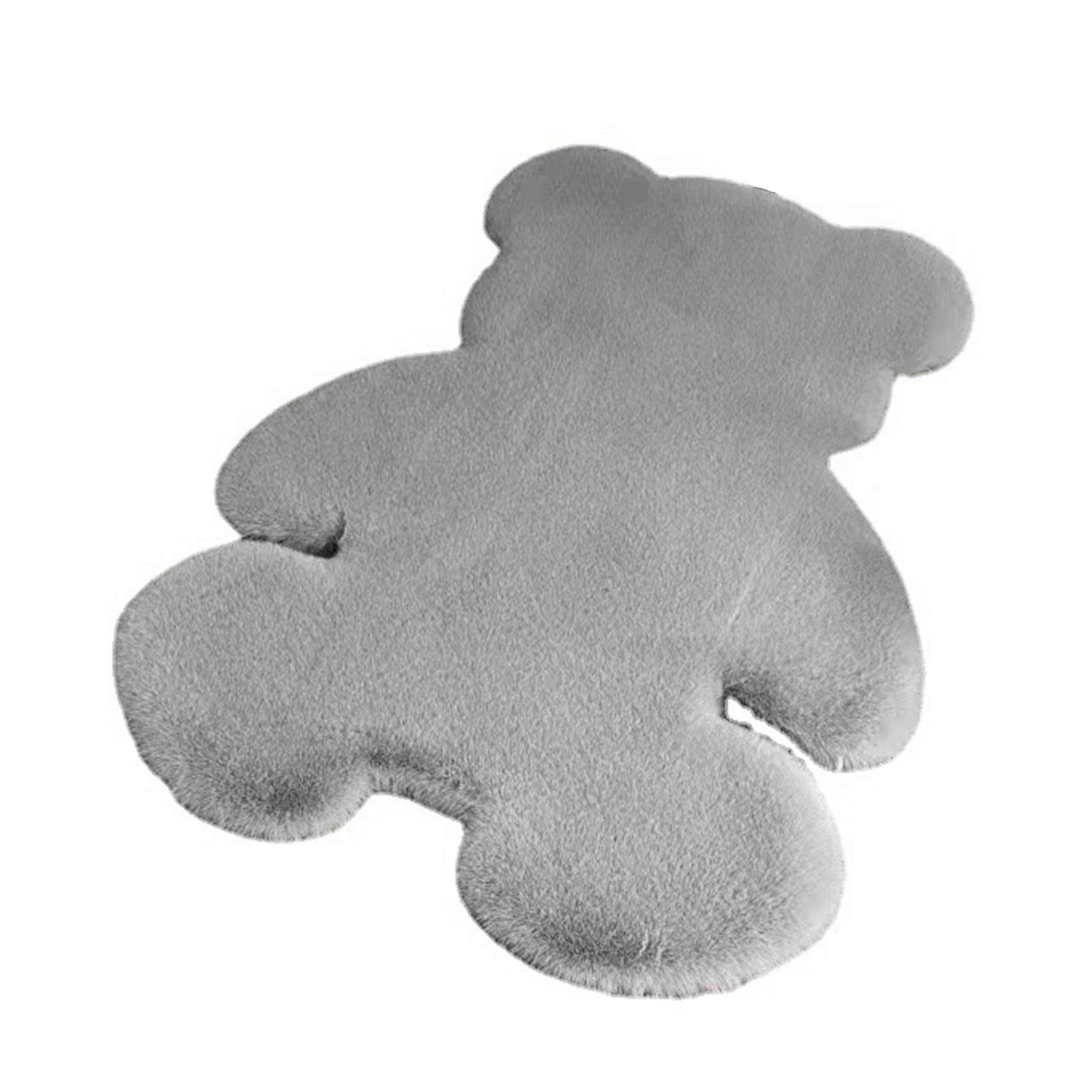 Bear Shaped Area Rug Cute Bedroom Rugs Soft Fluffy Faux Rabbit Fur Rug ...